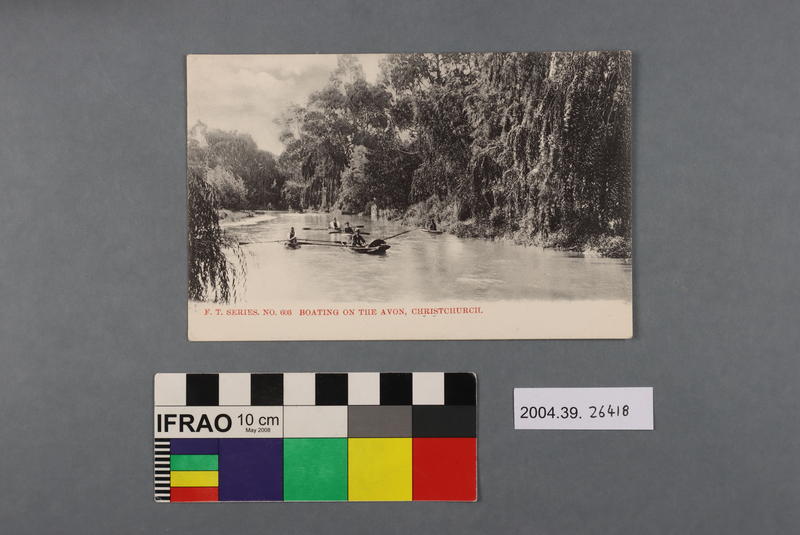 Postcard: Boating on the Avon, Christchurch - Canterbury Museum