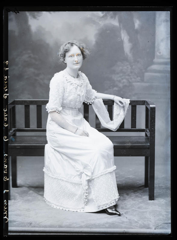 Glass Plate Negative: Miss J Evans - Canterbury Museum
