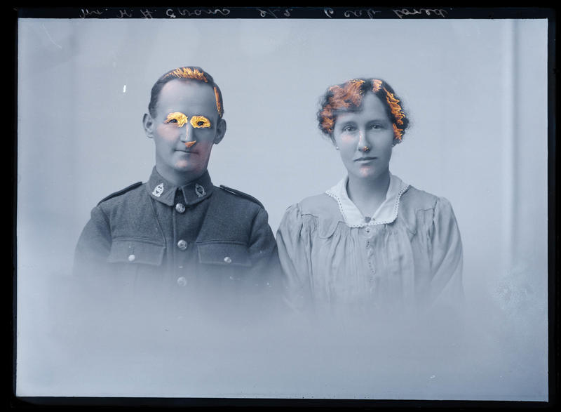 Glass Plate Negative: Mr and Mrs W H Evans - Canterbury Museum