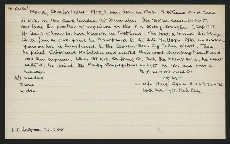Macdonald Dictionary Record: Charles Boyd - Canterbury Museum
