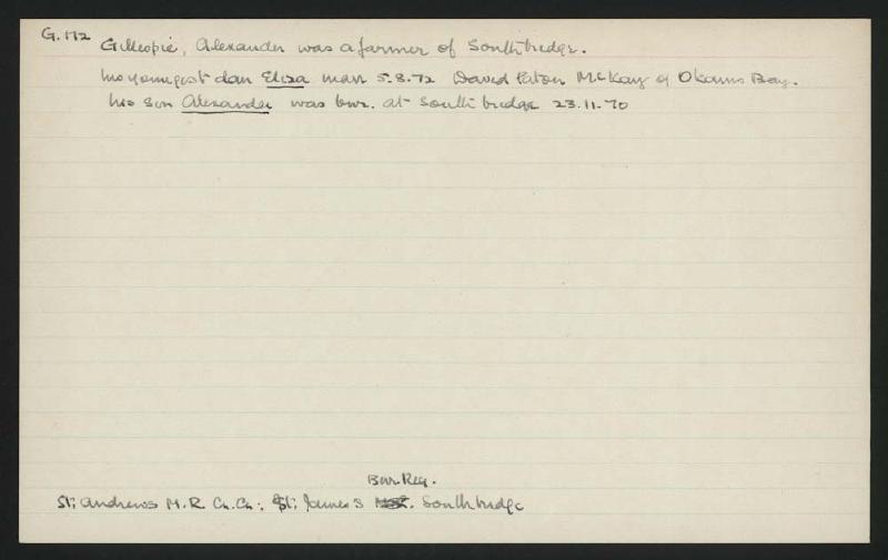 Macdonald Dictionary Record: Alexander Gillespie - Canterbury Museum