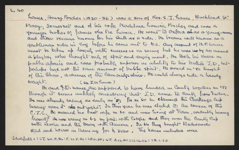 Macdonald Dictionary Record: Henry Porcher Lance - Canterbury Museum