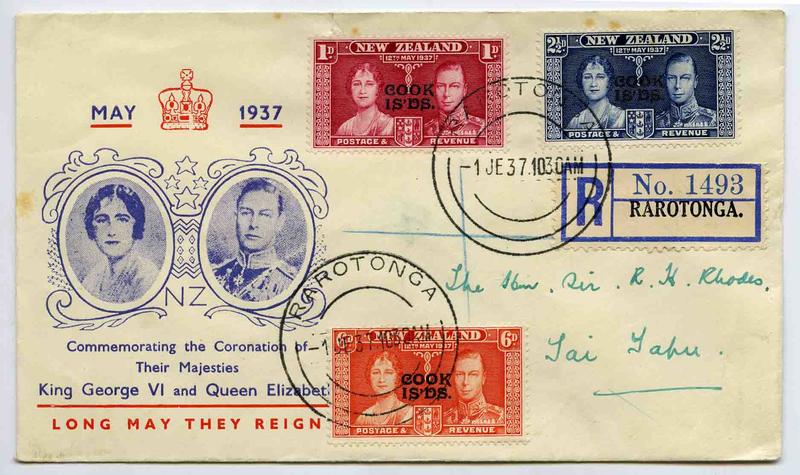 Commemorative Cover: Cook Islands Coronation Cover 1937 - Canterbury Museum