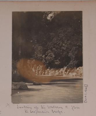 Photograph: View of Whataroa River from Suspension Bridge - Canterbury ...