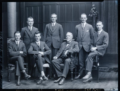 Film Negative: Group of seven men - Canterbury Museum