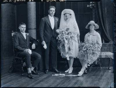 Film Negative: Barns wedding group - Canterbury Museum
