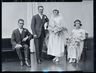 Film Negative: Hedge wedding group - Canterbury Museum