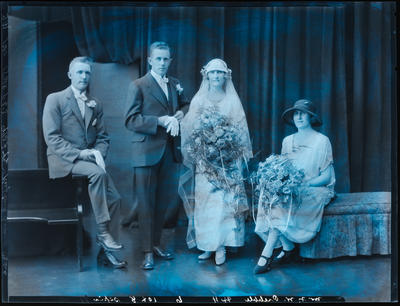 Film Negative: Prebble wedding group - Canterbury Museum