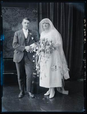 Film Negative: Ware bride and groom - Canterbury Museum