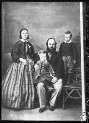 Glass Plate Negative: Mrs C Atkinson - Copy of a family group of four ...