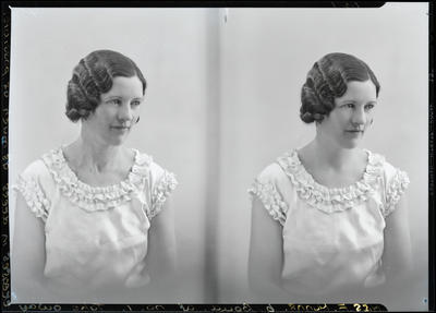 Film Negative: Miss F Munns (twin negative) - Canterbury Museum