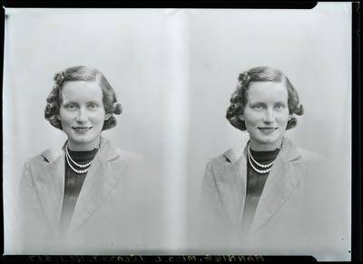 Film Negative: Miss L Manning (twin negative) - Canterbury Museum