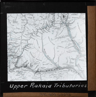 Lantern Slide: Rakaia River map - Canterbury Museum