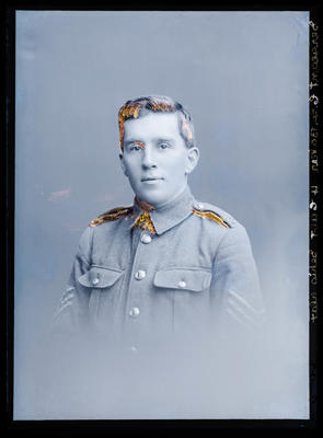 Glass Plate Negative: Sergeant C G Baker - Man in uniform - Canterbury ...