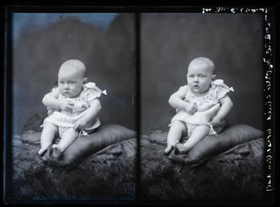 Glass Plate Negative: Baby and hidden mother (twin negative ...