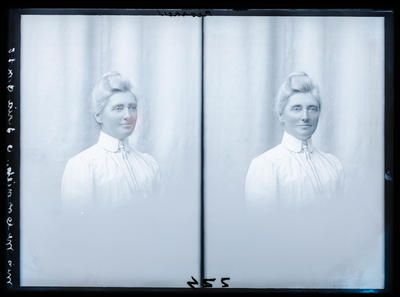 Glass Plate Negative: Miss McCormick (twin negative) - Canterbury Museum