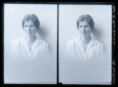 Glass Plate Negative: Miss B MacDonald (twin negative) - Canterbury Museum