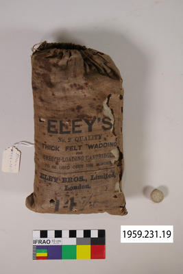 Bag of Eley's felt wadding - Canterbury Museum