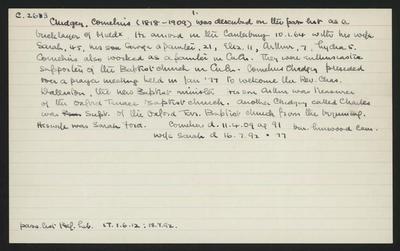 Macdonald Dictionary Record: Cornelius Chidgey - Canterbury Museum