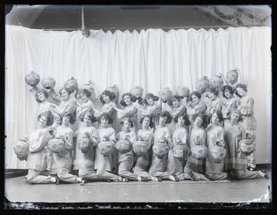 Glass Plate Negative: Women with lanterns - Canterbury Museum