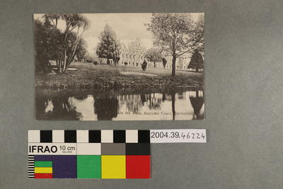 Postcard: On the Avon, Supreme Court, Christchurch - Canterbury Museum