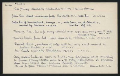 Macdonald Dictionary Record: Henry Lee, John Lee, John Lee, Thomas W Lee, Charles Leech, Daniel ...