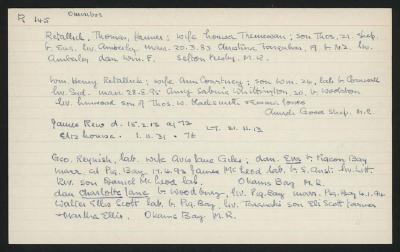 Macdonald Dictionary Record: Thomas Retallick, William Henry Retallick ...