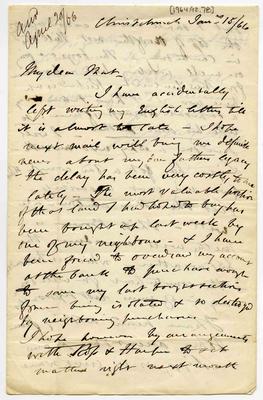 Letter: Alfred Charles Barker to Matthias Barker, 15 January 1866 ...