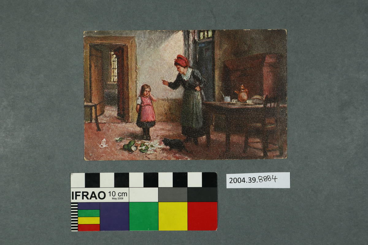 Postcard: Girl being told off - Canterbury Museum