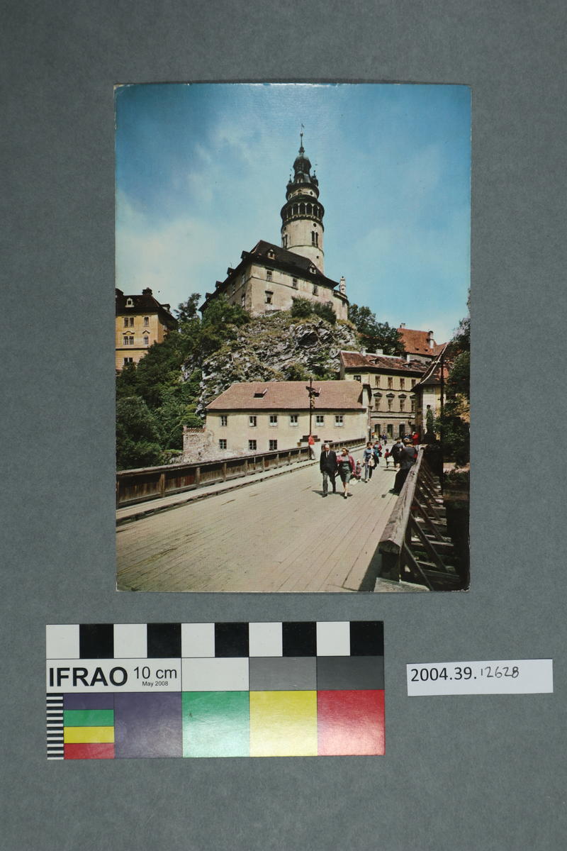 Postcard: Bridge and buildings - Canterbury Museum