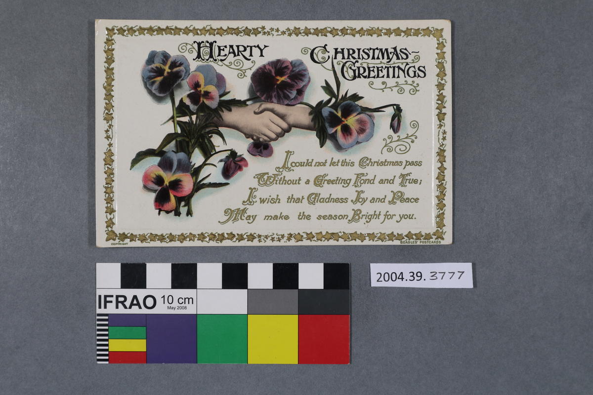 Postcard: Hearty Christmas Greetings - Canterbury Museum