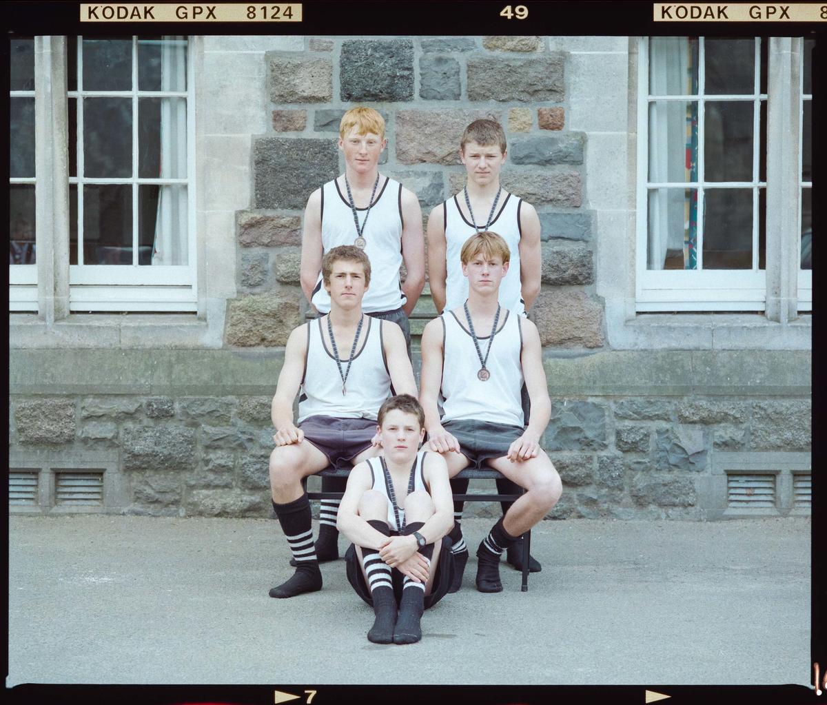 Negative: Christ's College Rowing 1996 - Canterbury Museum