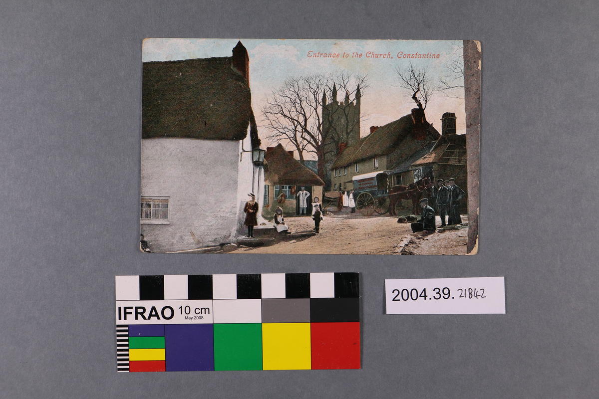 Postcard: Entrance to the Church, Constantine - Canterbury Museum