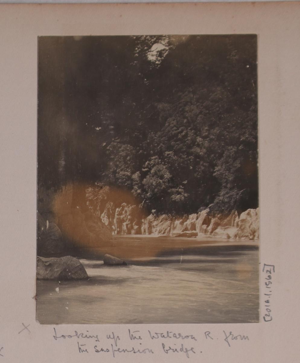 Photograph: View of Whataroa River from Suspension Bridge - Canterbury ...