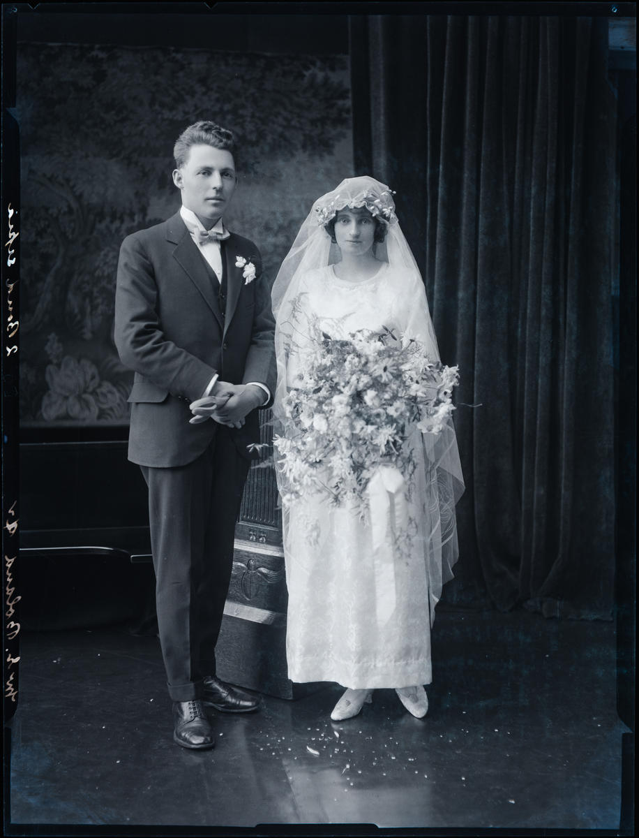 Film Negative: Boland bride and groom - Canterbury Museum