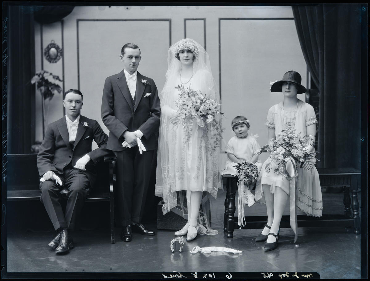 Film Negative: Fox wedding group - Canterbury Museum