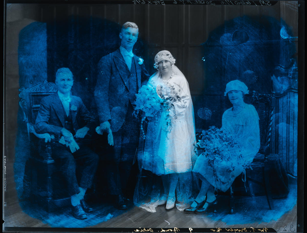 Film Negative: Dwyer wedding group - Canterbury Museum