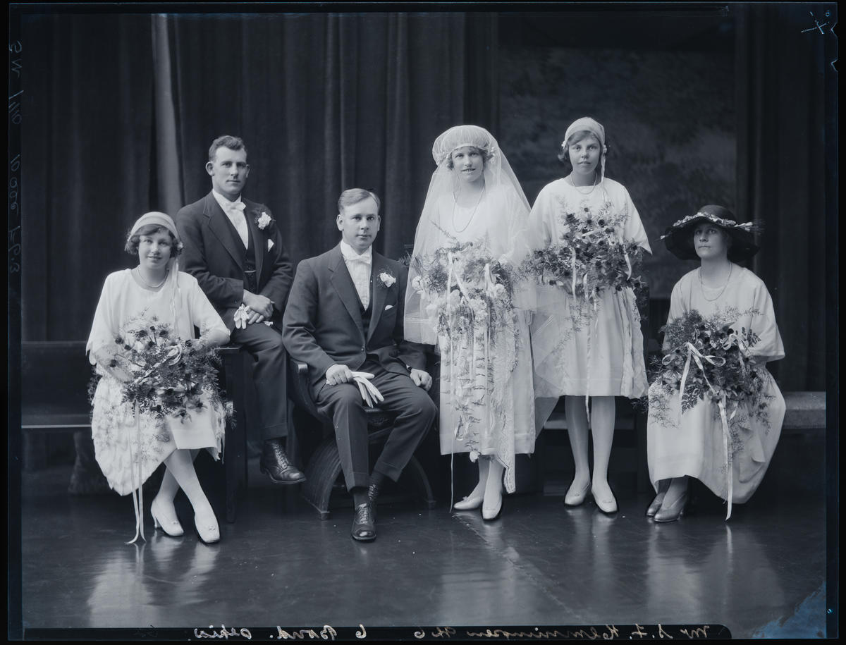 Film Negative: Hemmingson wedding group - Canterbury Museum