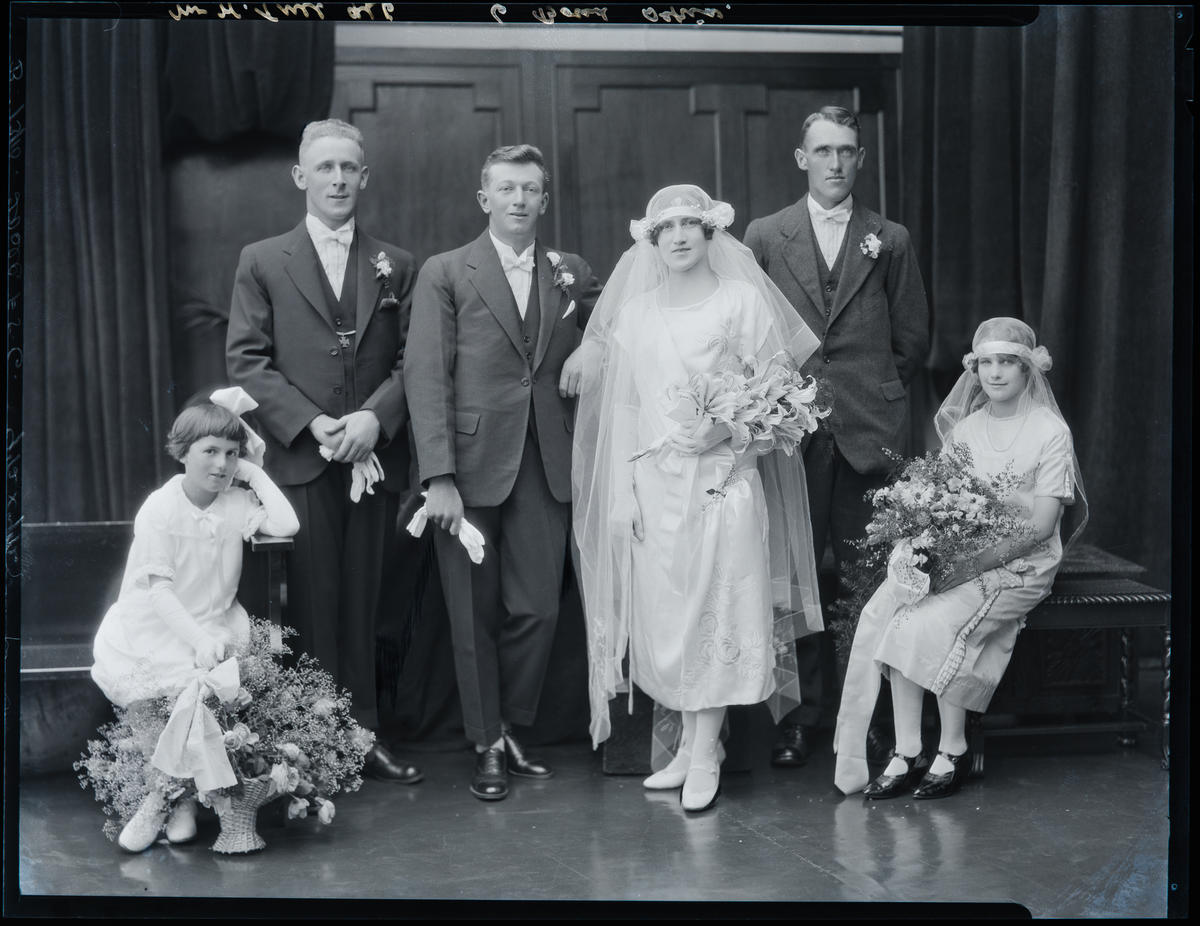 Film Negative: Tull wedding group - Canterbury Museum
