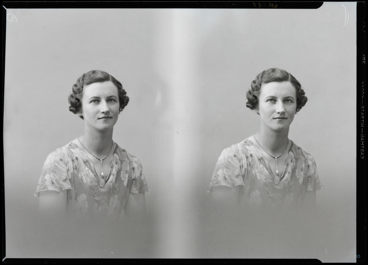 Film Negative: Miss Pannett (twin negative) - Canterbury Museum