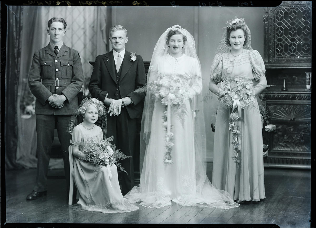 Film Negative: Hawkins wedding group - Canterbury Museum