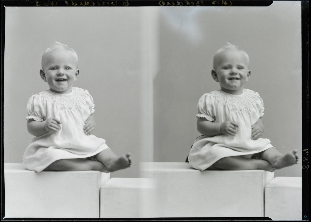 Film Negative: Mrs Boldero's baby (twin negative) - Canterbury Museum