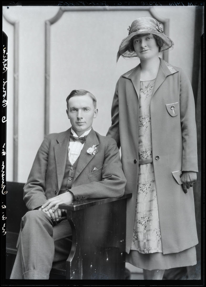 Film Negative: Cameron bride and groom - Canterbury Museum