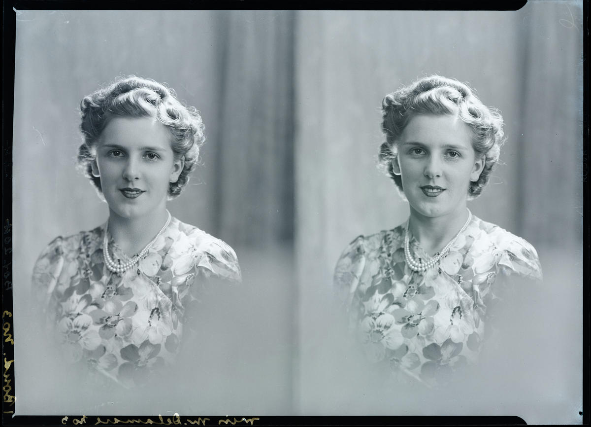 Film Negative: Miss M Delamare (twin negative) - Canterbury Museum