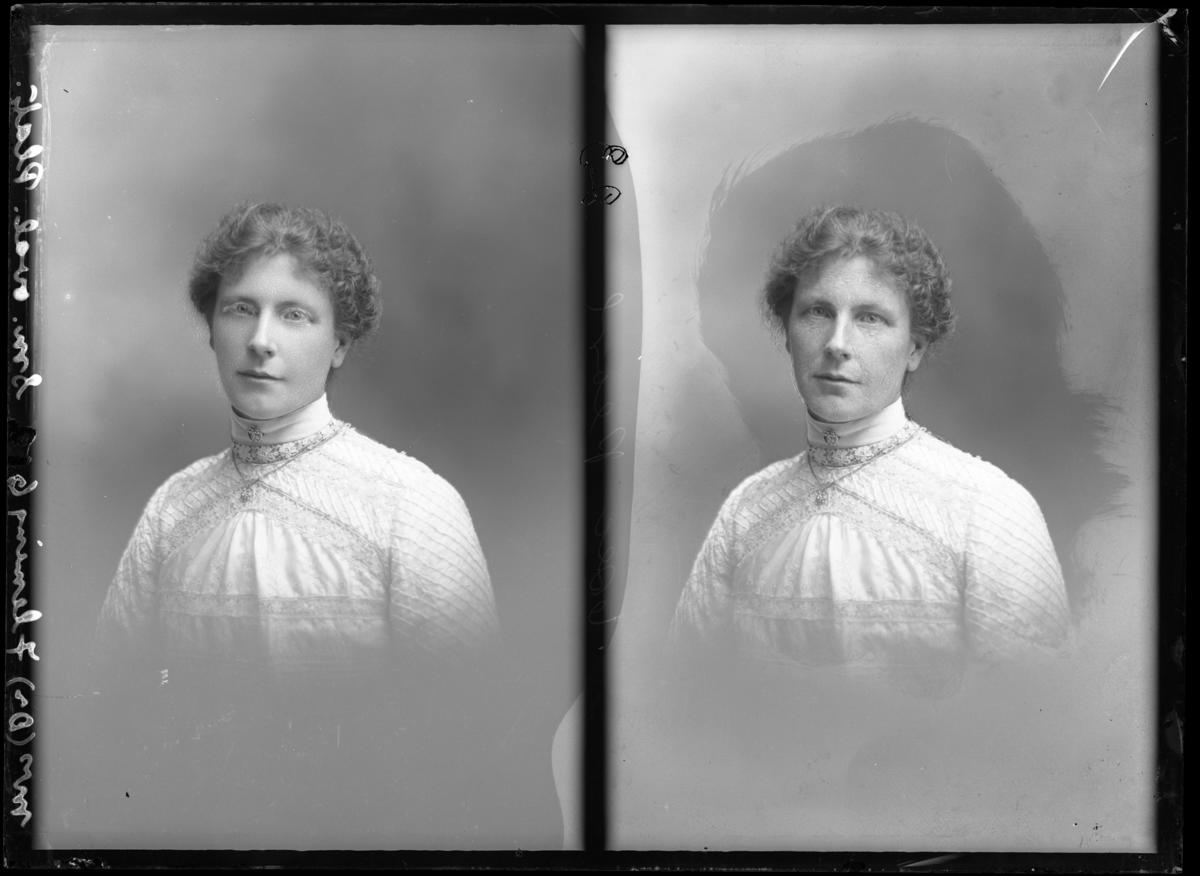 Glass Plate Negative: Mrs Fleming - Twin negative - Canterbury Museum