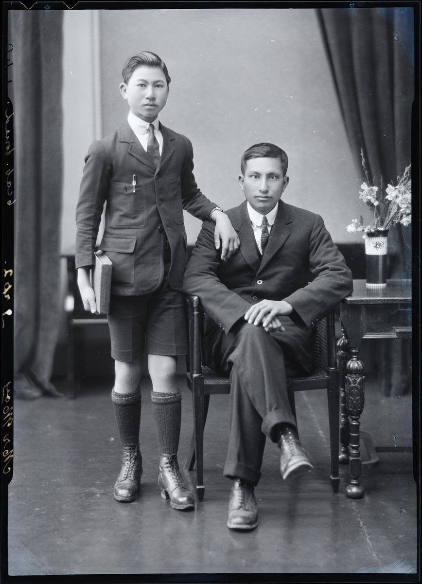 Film Negative: Mr May and son - Canterbury Museum