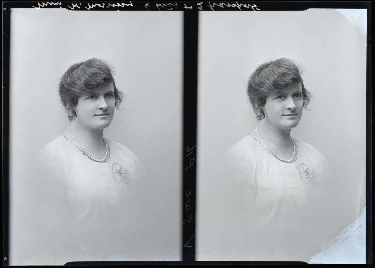 Film Negative: Miss W Morrissy (twin negative) - Canterbury Museum