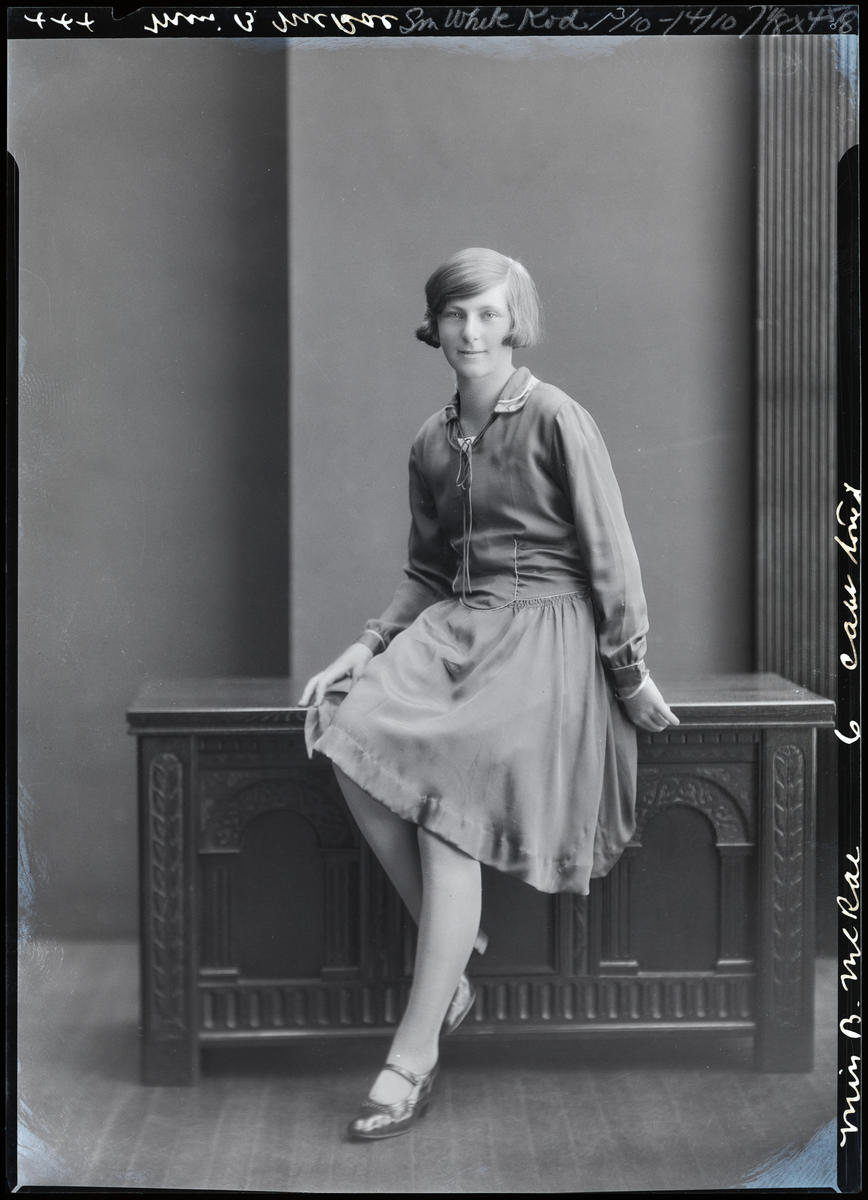 Film Negative: Miss B McRae - Canterbury Museum