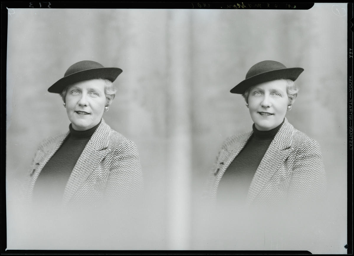 Film Negative: Mrs Matson (twin negative) - Canterbury Museum