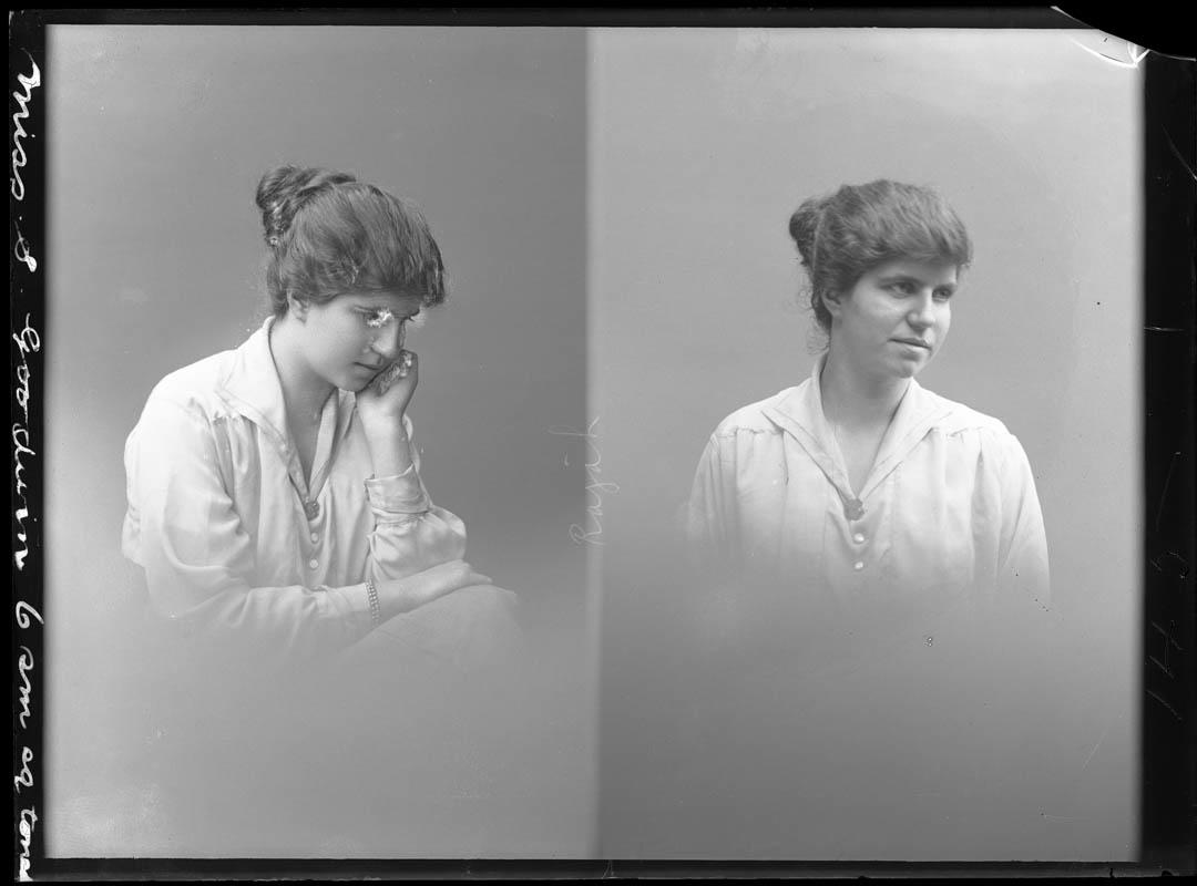 Glass Plate Negative: Miss S Goodwin - Canterbury Museum